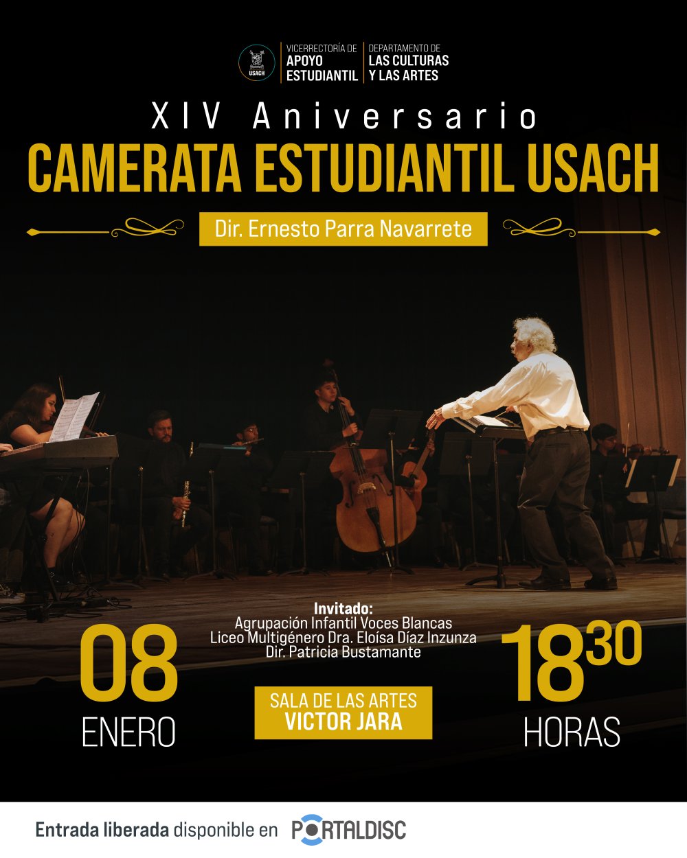 XIV ANIVERSARIO CAMERATA ESTUDIANTIL USACH EN SALA DE LAS ARTES VÍCTOR ...
