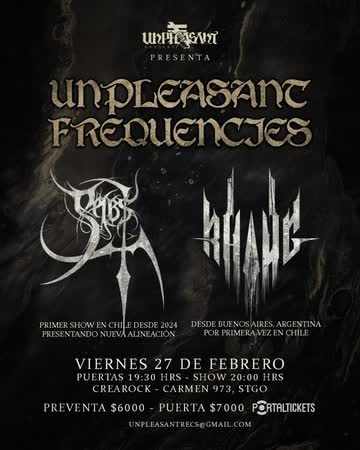 KIT DE DIFUSIÓN: UNPLEASANT FREQUENCIES EN CREAROCK // PortalTickets.cl