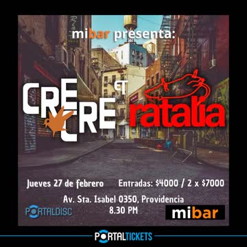 KIT DE DIFUSIÓN: CRE CRE & RATALIA EN MI BAR // PortalTickets.cl